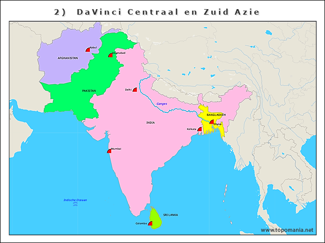 Topografie 2) DaVinci Centraal en Zuid Azie | www.topomania.net