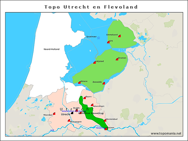 Topografie Topo Utrecht en Flevoland | www.topomania.net