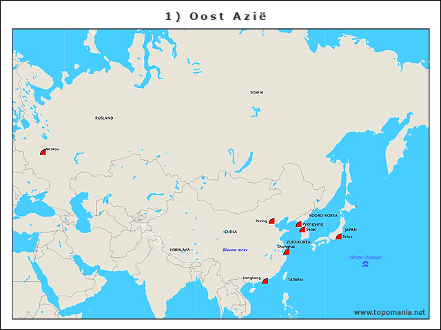 Topografie 1) Oost Azië | www.topomania.net