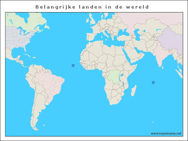 Topografie Belangrijke landen in de wereld | www.topomania.net