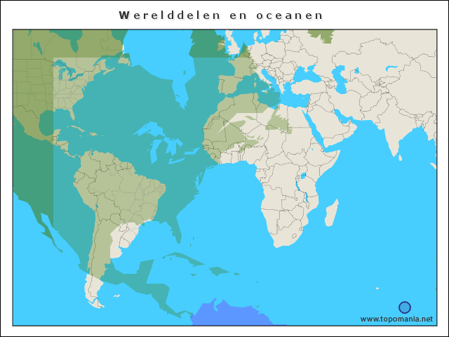 Topografie Werelddelen en oceanen | www.topomania.net