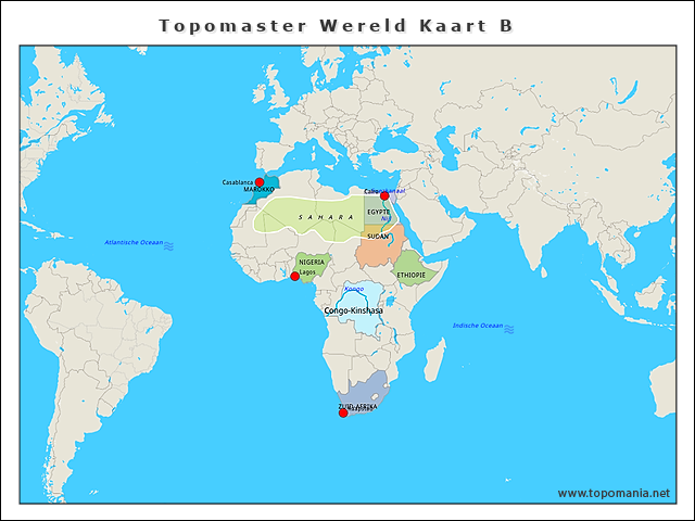 Topografie Topomaster Wereld Kaart B | www.topomania.net