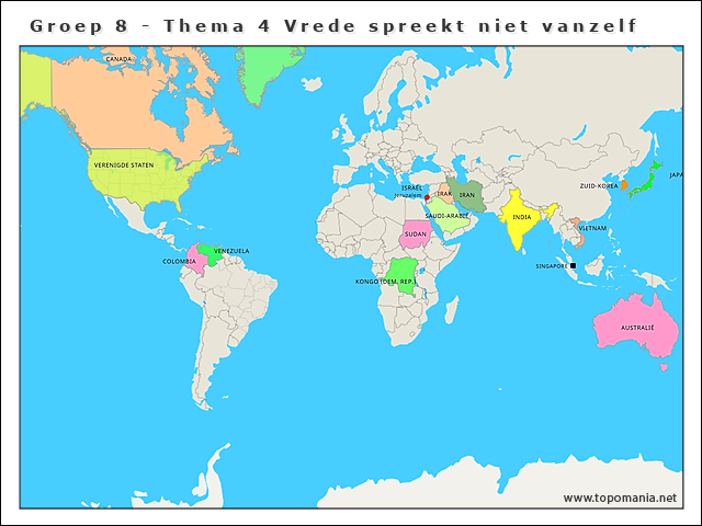 Topografie Groep 8 - Thema 4 Vrede spreekt niet vanzelf | www.topomania.net