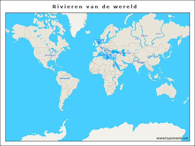 Topografie Rivieren van de wereld | www.topomania.net
