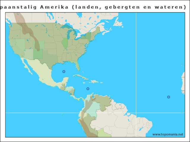 Topografie Spaanstalig Amerika (landen, gebergten en wateren) | www ...