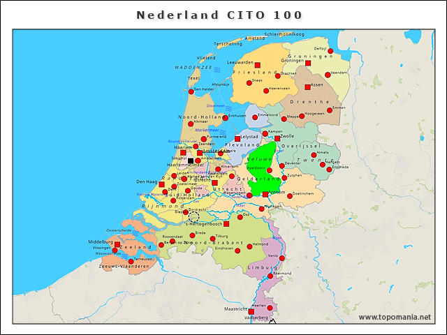 Topografie Nederland CITO 100 | www.topomania.net