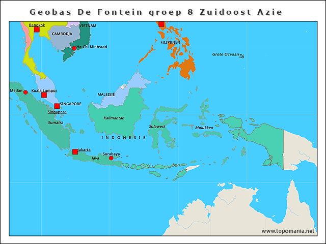 Topografie Geobas De Fontein groep 8 Zuidoost Azie | www.topomania.net