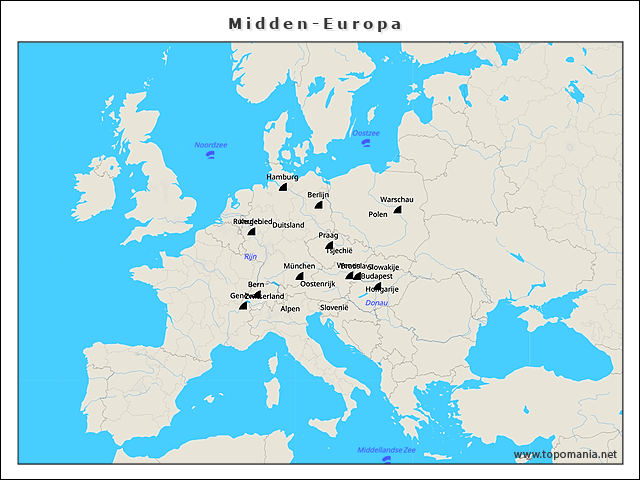 Topografie Midden-Europa | www.topomania.net