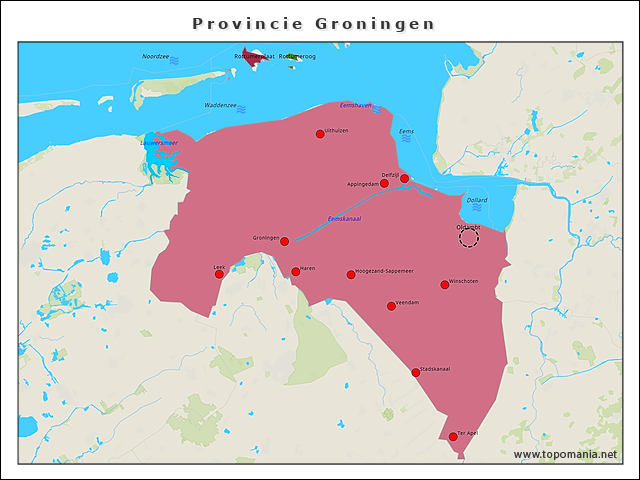 Topografie Provincie Groningen | www.topomania.net