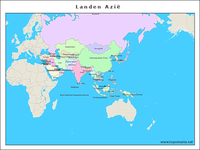 Topografie Landen Azië | www.topomania.net