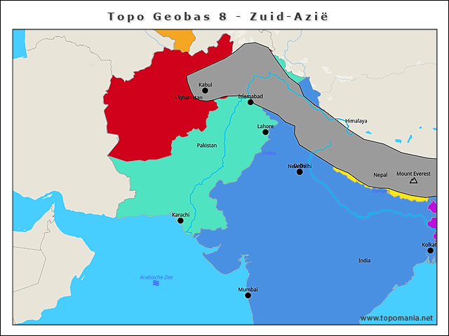 Topografie Topo Geobas 8 - Zuid-Azië | www.topomania.net