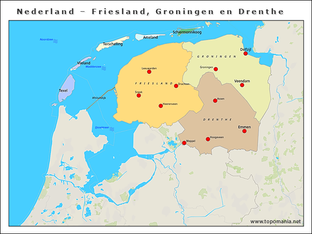Topografie Nederland – Friesland, Groningen en Drenthe | www.topomania.net