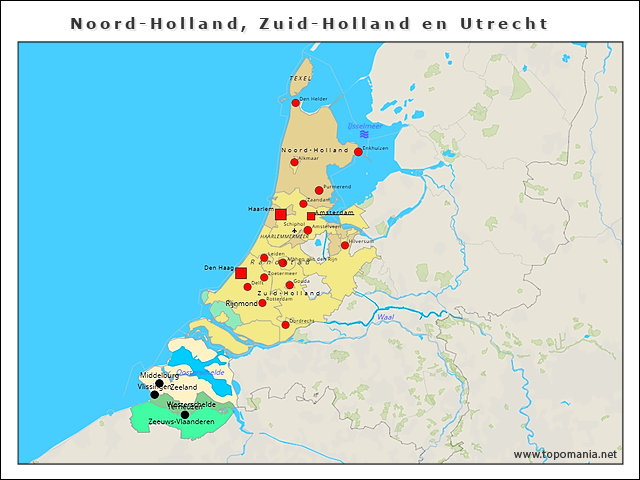 Topografie Nederland - Noord-Holland, Zuid-Holland en Zeeland | www ...