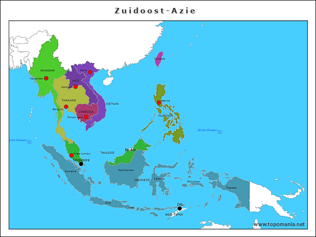 Topografie Zuidoost-Azie | www.topomania.net