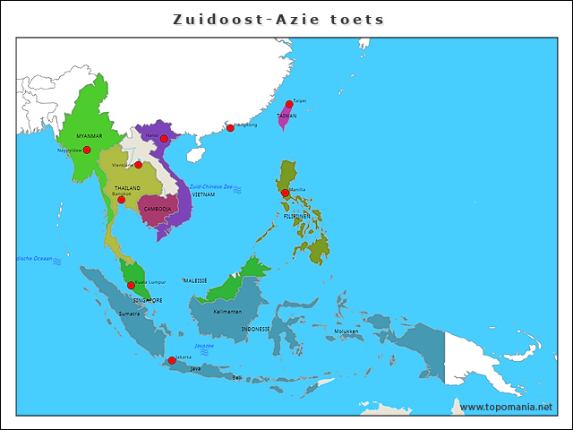 Topografie Zuidoost-Azie toets | www.topomania.net