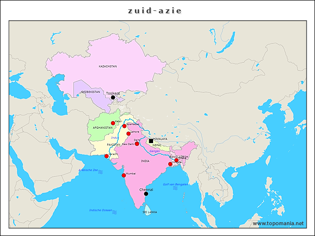 Topografie zuid-azie | www.topomania.net