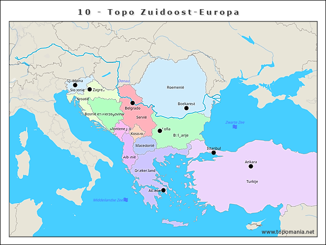 Topografie 10 - Topo Zuidoost-Europa | www.topomania.net
