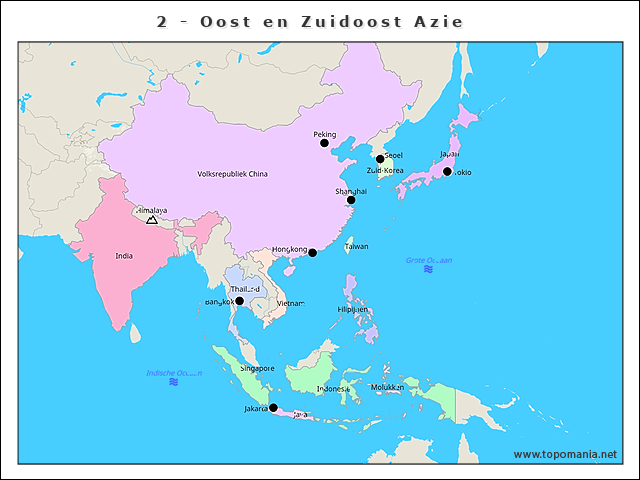Topografie 2 - Oost en Zuidoost Azie | www.topomania.net