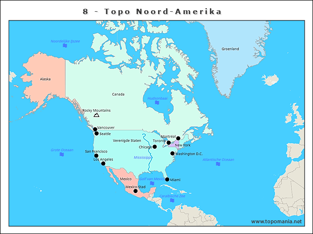 Topografie 8 - Topo Noord-Amerika | www.topomania.net
