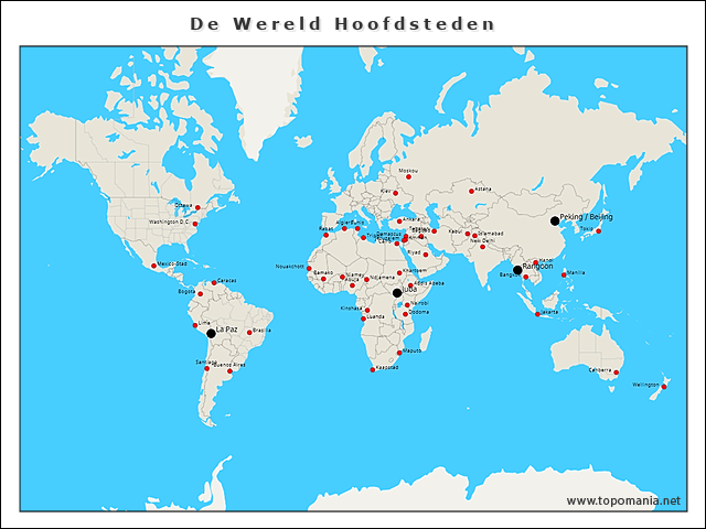 Topografie De Wereld Hoofdsteden | www.topomania.net