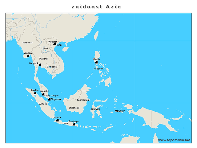 Topografie zuidoost Azie | www.topomania.net