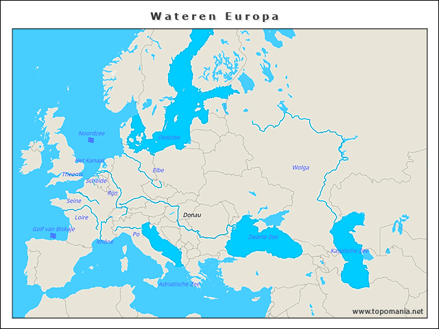Topografie Wateren Europa | www.topomania.net