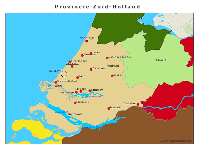 Topografie Provincie Zuid-Holland | www.topomania.net