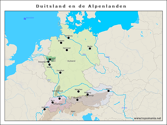Topografie Duitsland en de Alpenlanden | www.topomania.net