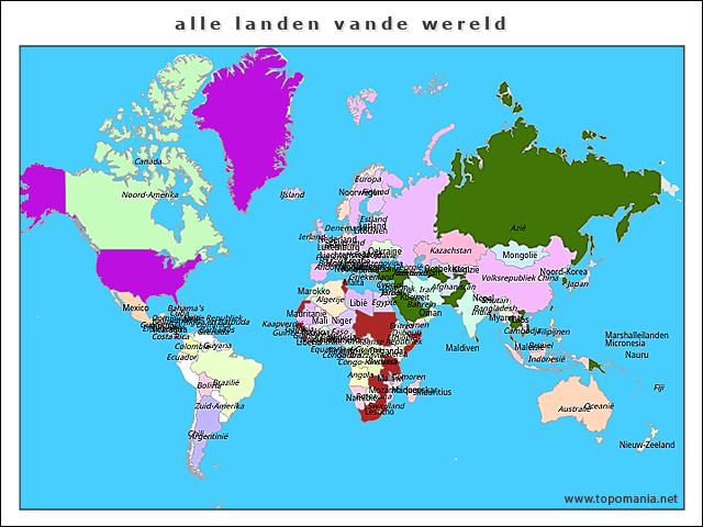 Topografie alle landen vande wereld | www.topomania.net