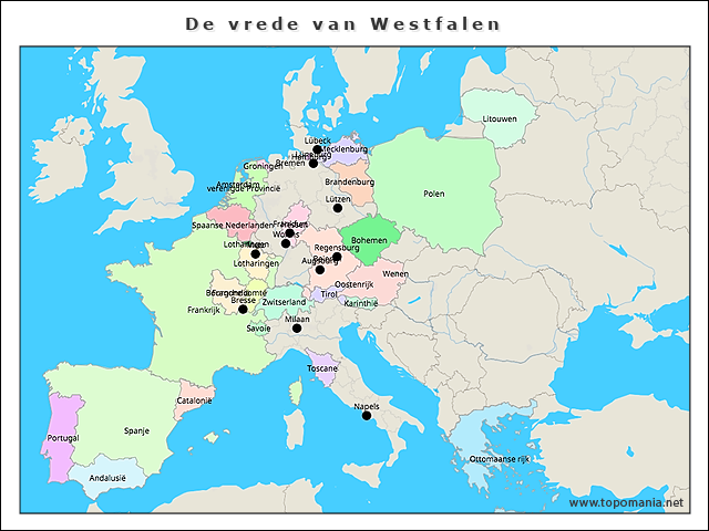 Topografie De vrede van Westfalen | www.topomania.net