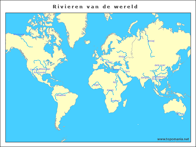 Topografie Rivieren van de wereld | www.topomania.net