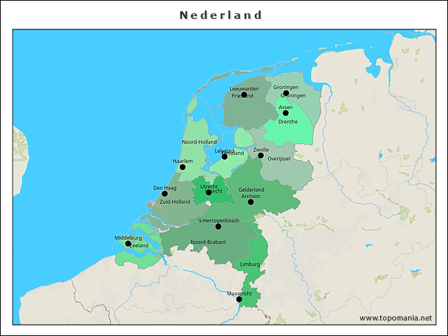 Topografie Nederland | www.topomania.net