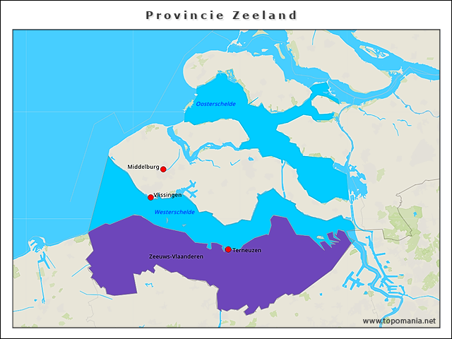 Topografie Provincie Zeeland | www.topomania.net