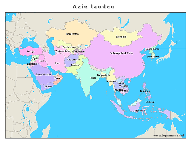 Topografie Azie landen sterre | www.topomania.net