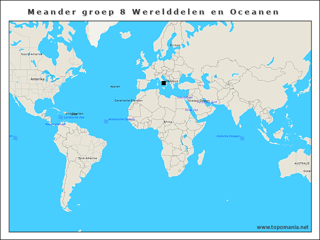 Topografie Meander groep 8 Werelddelen en Oceanen | www.topomania.net