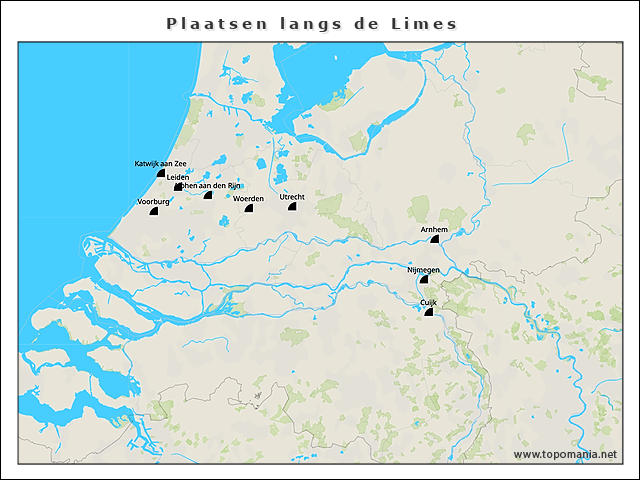 Topografie Plaatsen langs de Limes | www.topomania.net