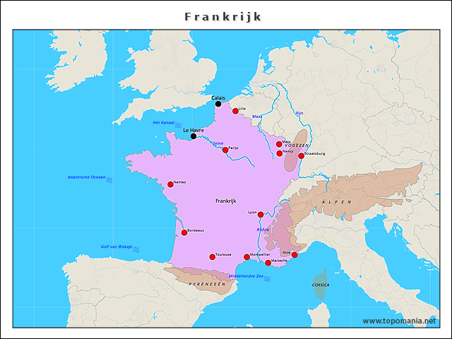 Topografie Frankrijk | www.topomania.net