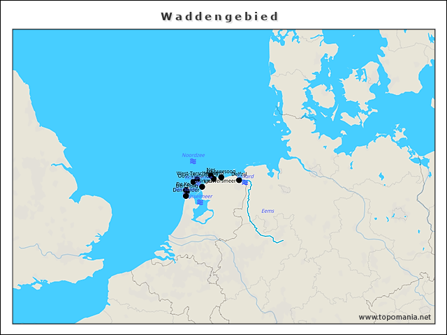 Topografie Waddengebied | www.topomania.net
