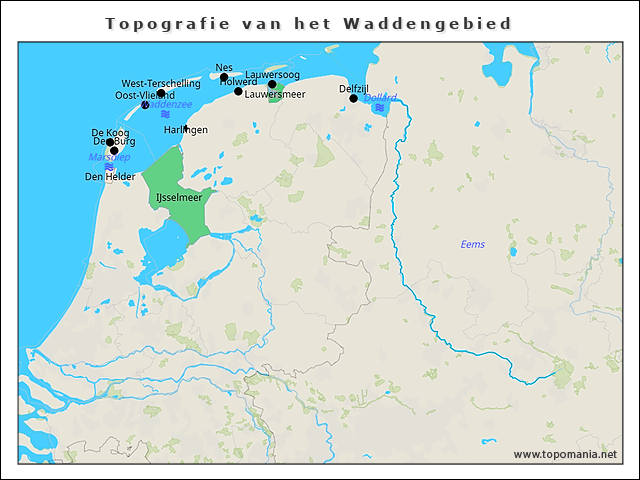Topografie Topografie van het Waddengebied | www.topomania.net