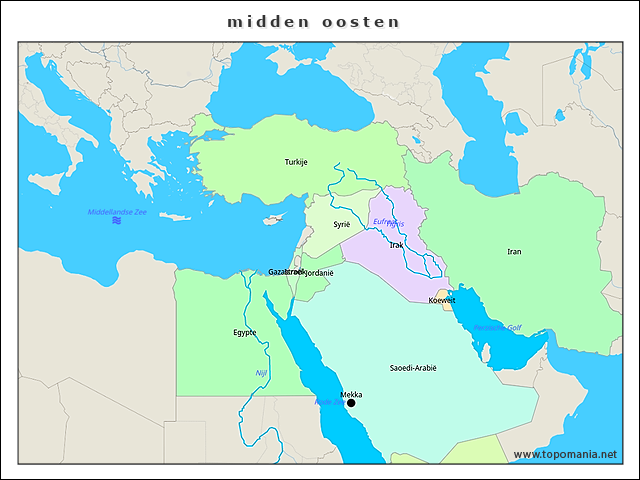 Topografie midden oosten | www.topomania.net