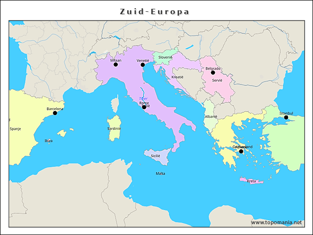 Geography Zuid-Europa | www.topomania.net