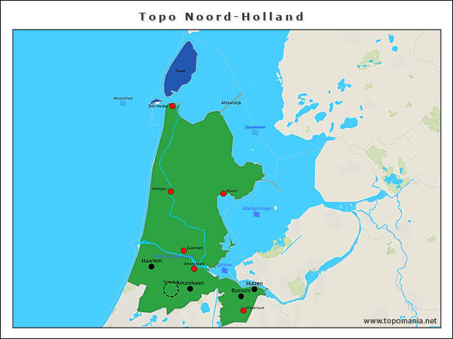 Topografie Topo Noord-Holland | www.topomania.net