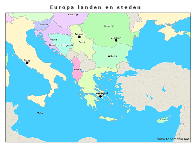 Geography Europa landen en steden | www.topomania.net