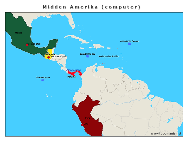 Topografie Midden Amerika (computer) | www.topomania.net
