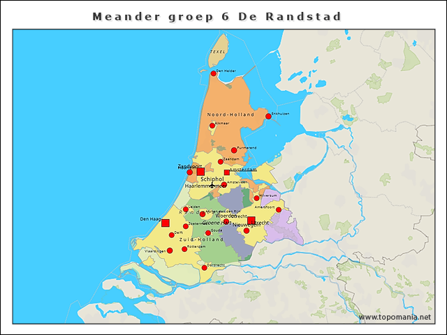 Topografie Meander groep 6 De Randstad | www.topomania.net