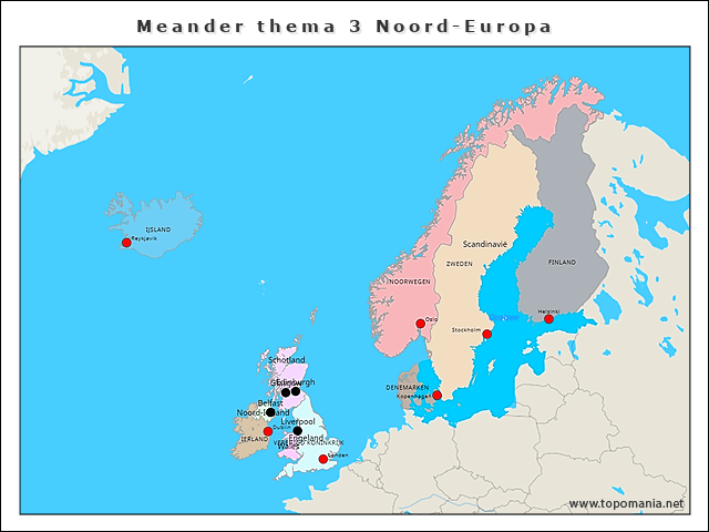 Topografie Meander thema 3 Noord-Europa | www.topomania.net