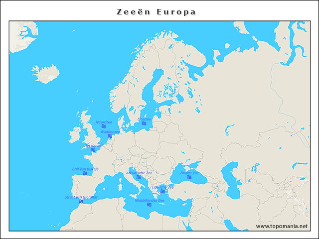 Topografie Zeeën Europa | www.topomania.net