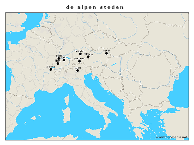 Topografie de alpen steden | www.topomania.net