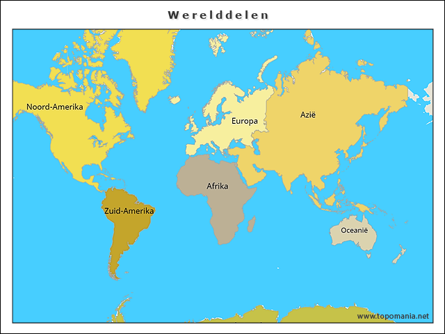 Topografie Werelddelen | www.topomania.net