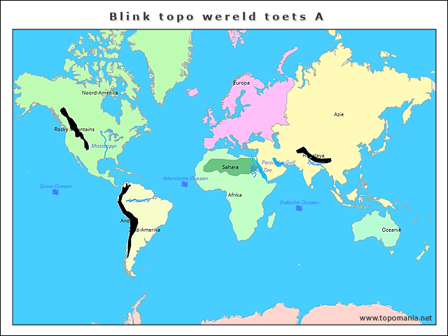 Topografie Blink topo wereld toets A gr 8 | www.topomania.net